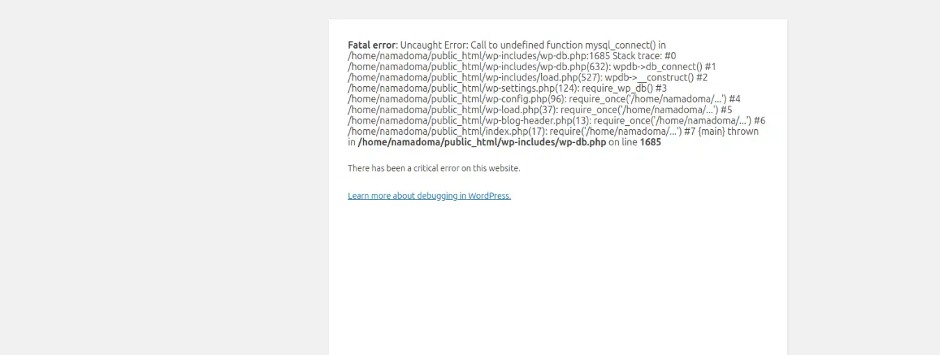 如何解决 WordPress Fatal Error: Call to undefined function mysql_connect() 的问题